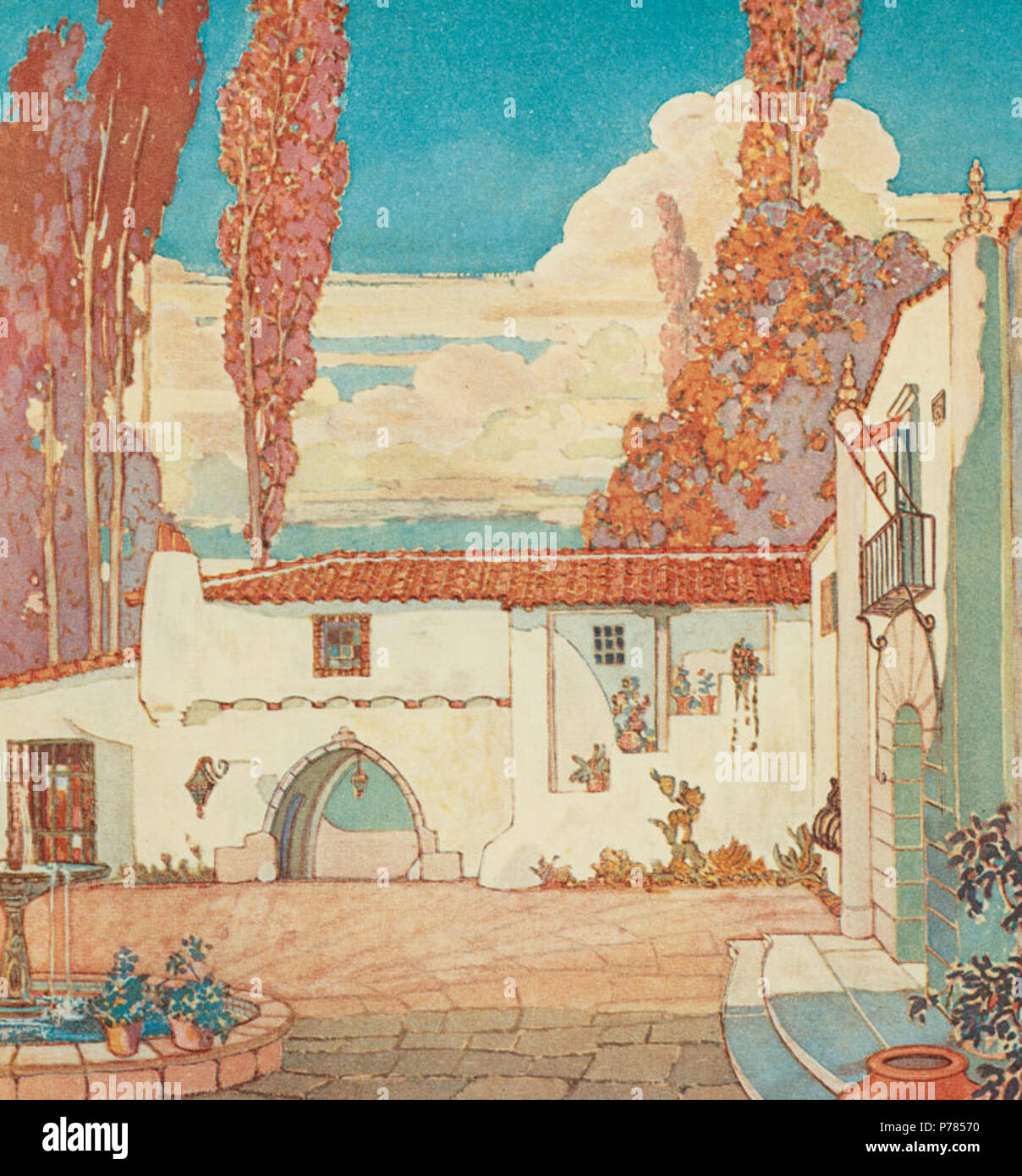 English: Enchanted Hill - an architectural drawing made by architect ...