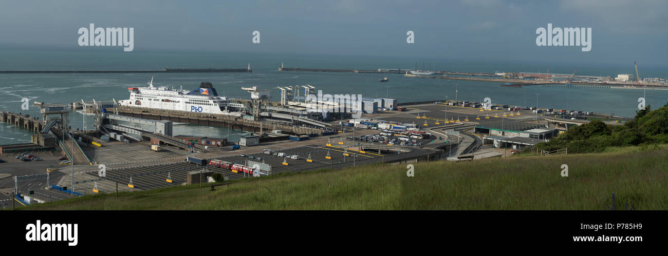 Port of Cover photographed from the White Cliffs of Dover. The Port of ...