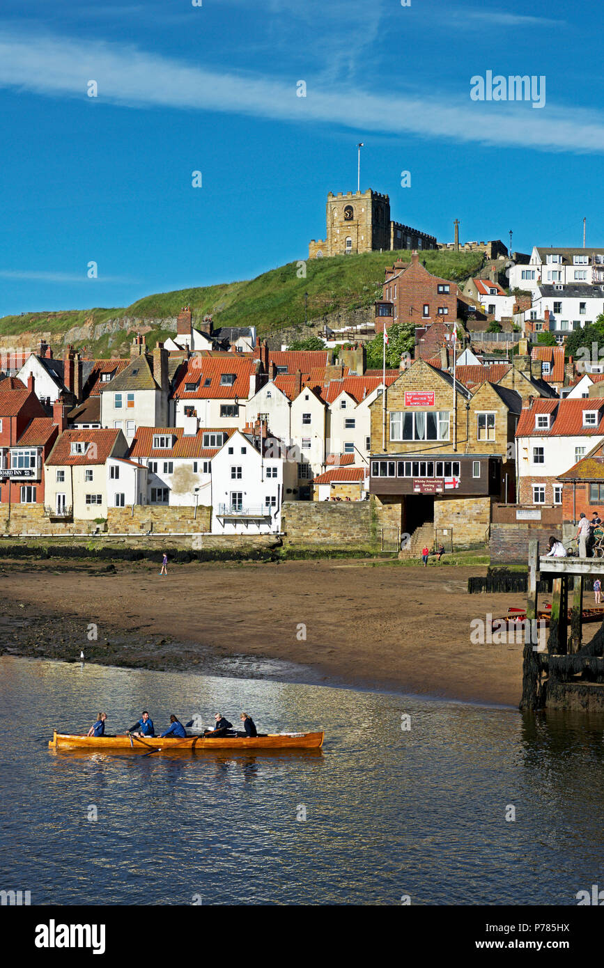 Rowing boat on River Esk, Whitby, North Yorkshire, England UK Stock ...