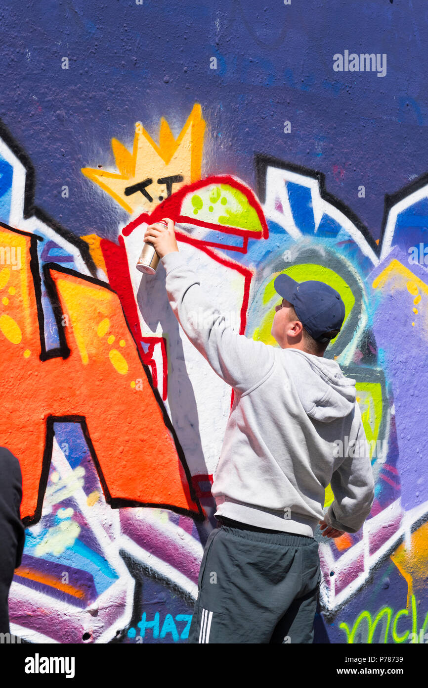 London Waterloo Leake Street art college group pupil boy man learning ...