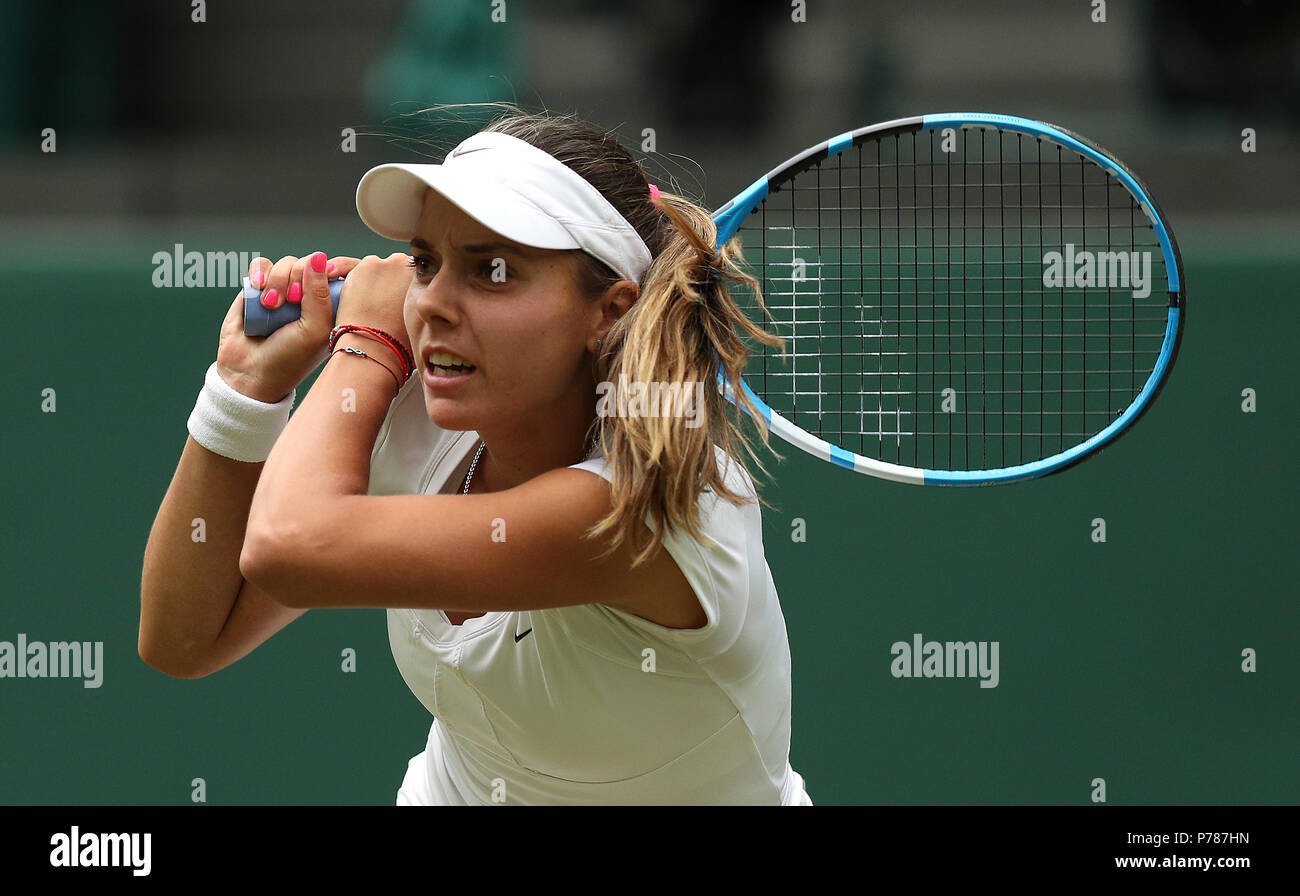 Viktoriya Tomova on day three of the Wimbledon Championships at the All ...