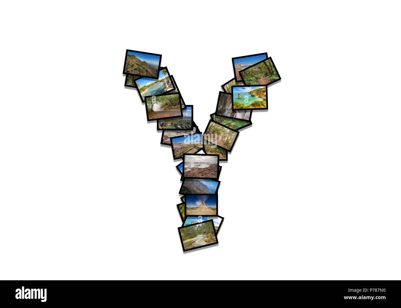 Letter Y uppercase font shape alphabet collage made of my best ...