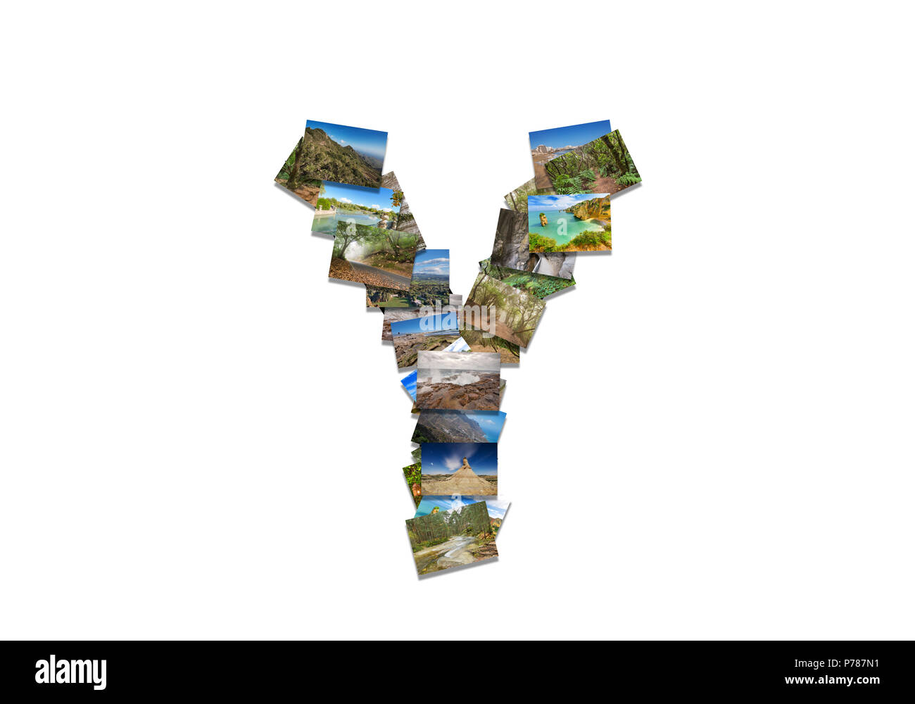 Letter Y uppercase font shape alphabet collage made of my best ...