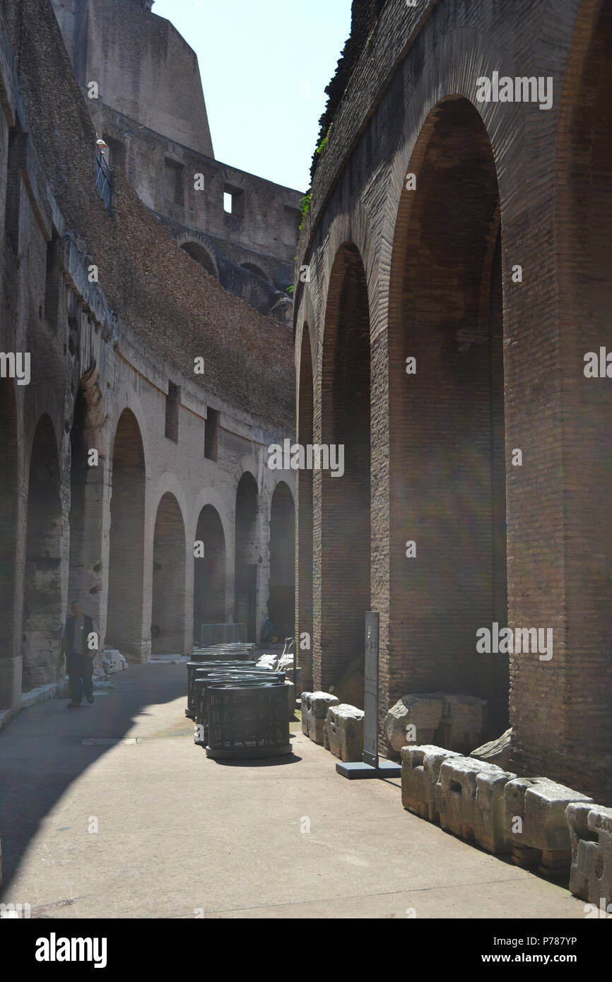 Interior walls of the Rome Colosseum Amphitheatre Stock Photo - Alamy