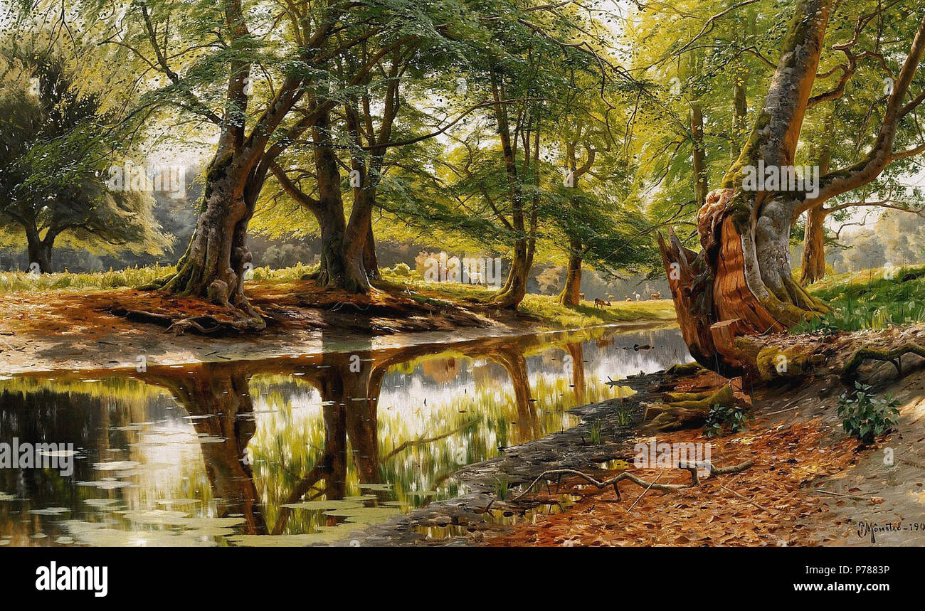 Monsted Peder Mork - a Stream in Dyrehaven North of Copenhagen 1 Stock Photo - Alamy