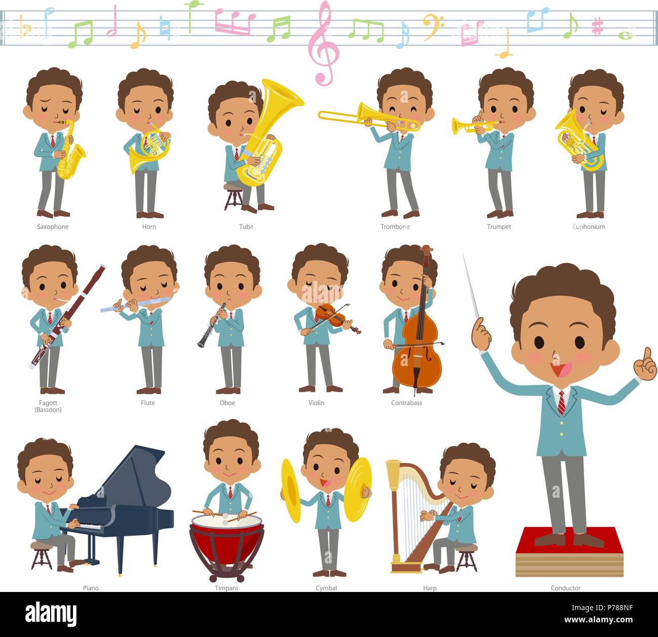 Trombone boy Stock Vector Images - Alamy