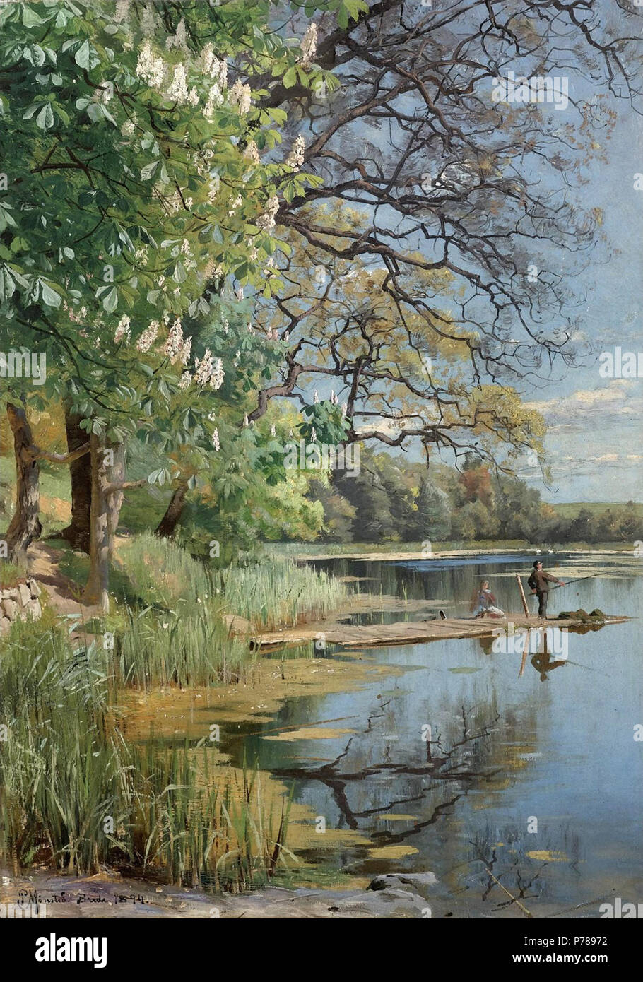 Monsted Peder Mork - Fishing on the Lake Stock Photo - Alamy