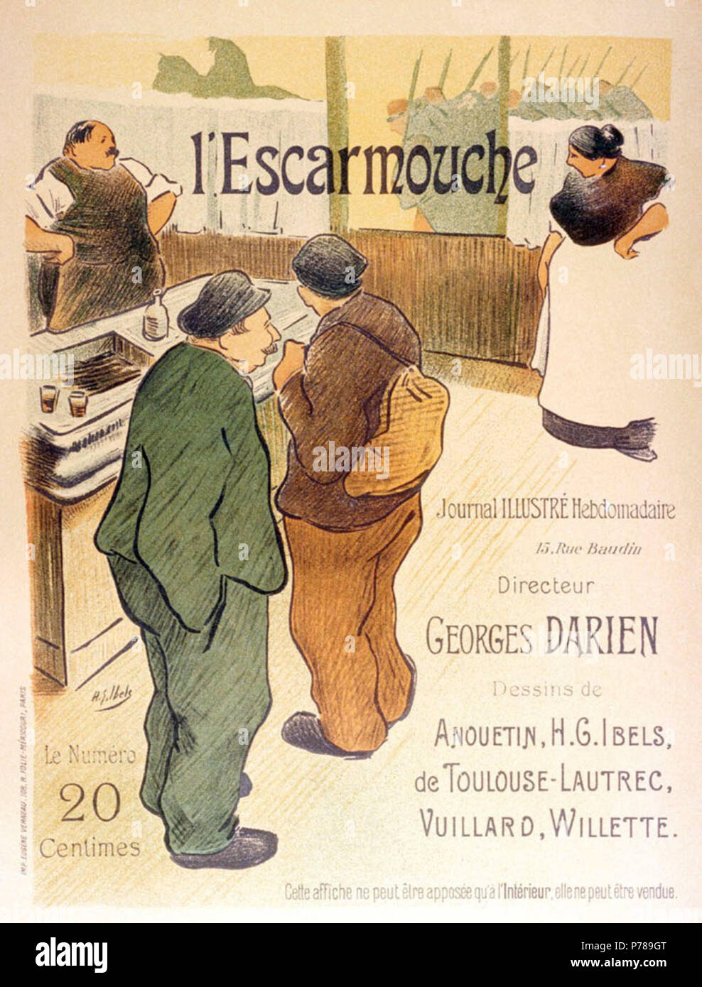 English: Poster advertising 'l'Escarmouche' . 36 Henri Gabriel Ibels06 ...