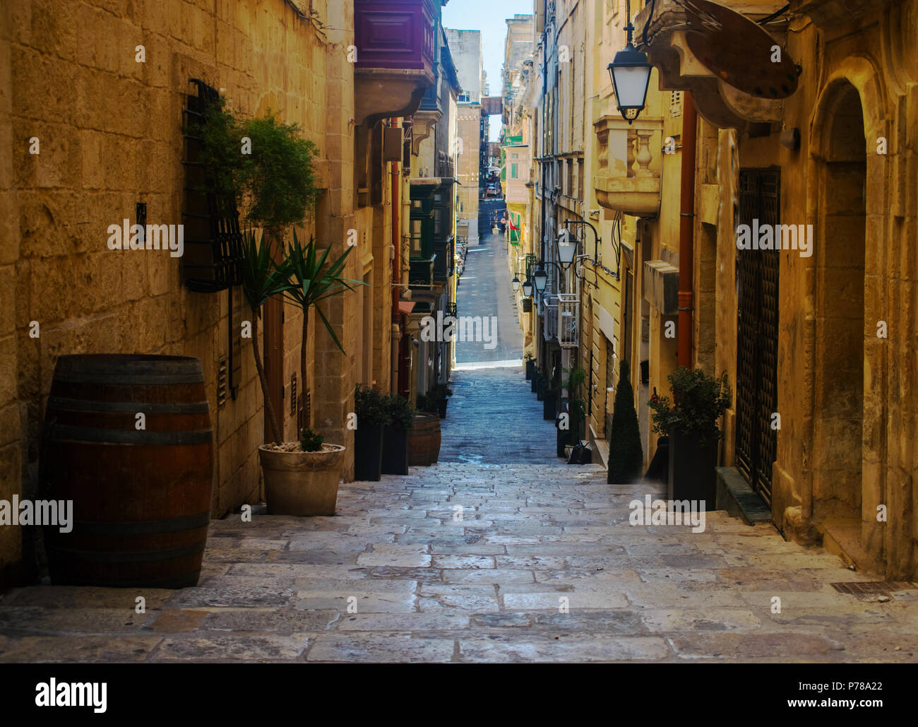 The Strait Street in Valletta which is one of the most popular old ...