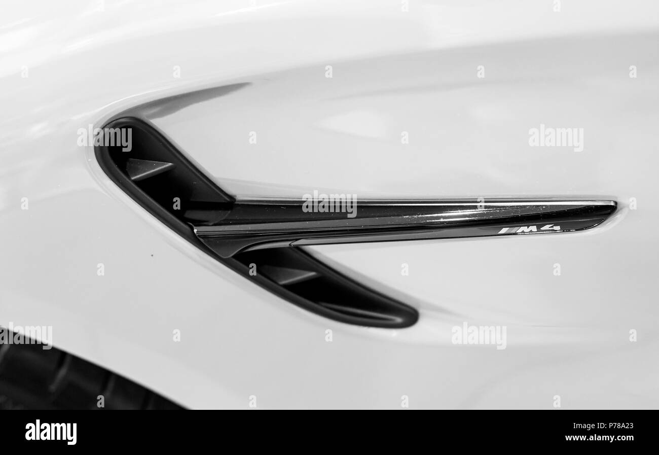 The side grille of a BMW M4 Stock Photo - Alamy