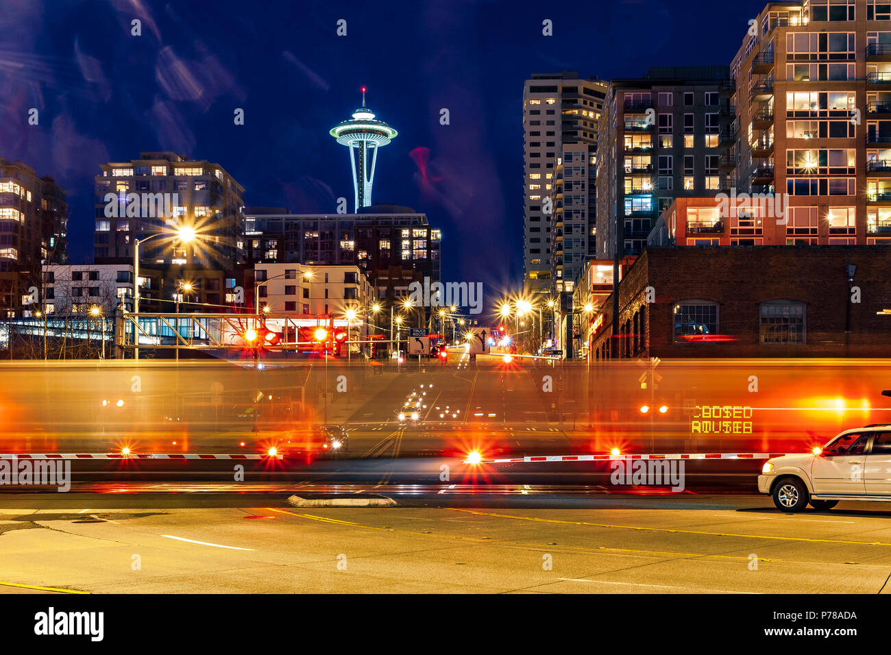 Seattle rail road crossing hi-res stock photography and images - Alamy
