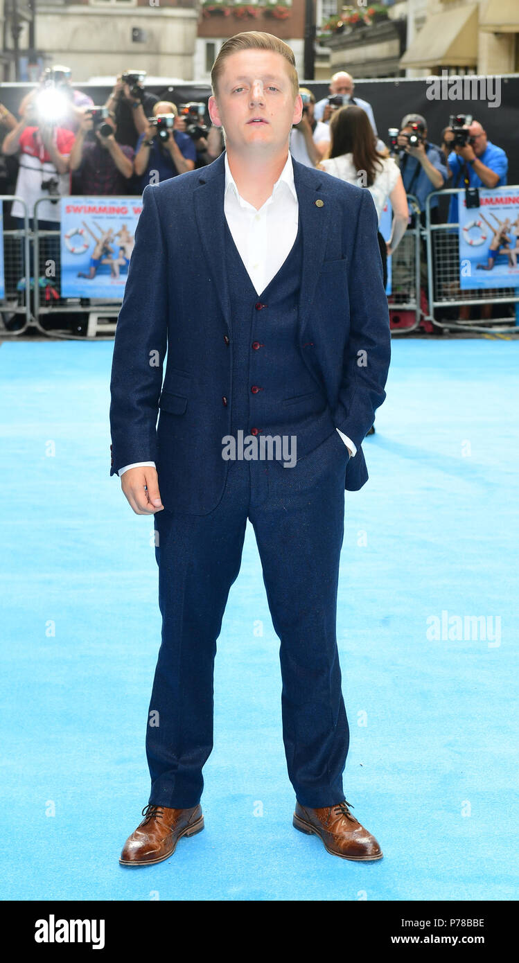 Thomas Turgoose attending the Swimming with Men premiere held at Curzon ...