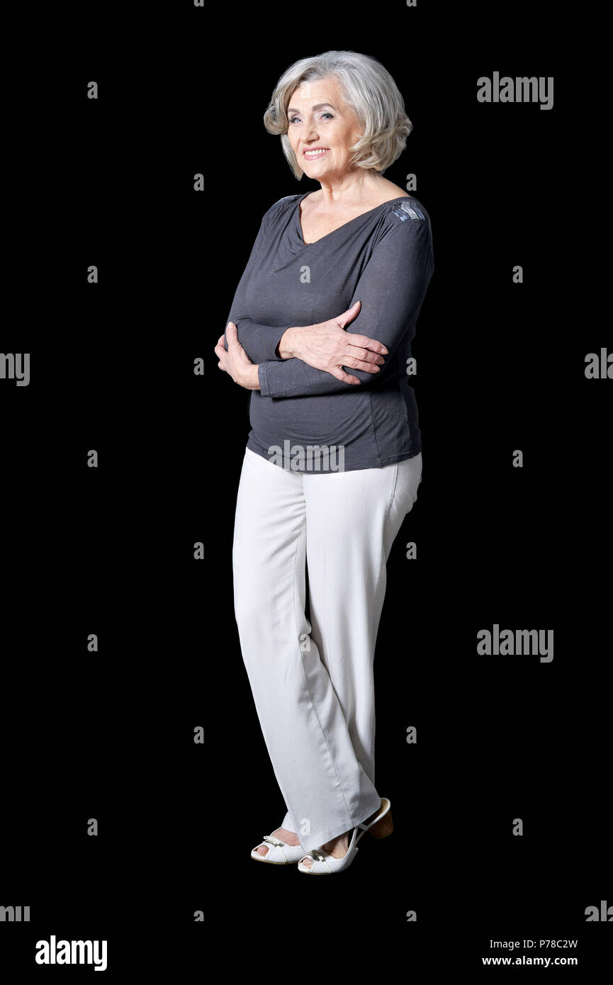 full height portrait of mature woman Stock Photo - Alamy