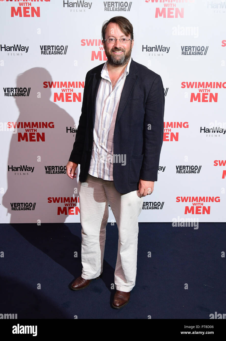 David Mitchell attending the Swimming with Men premiere held at Curzon ...