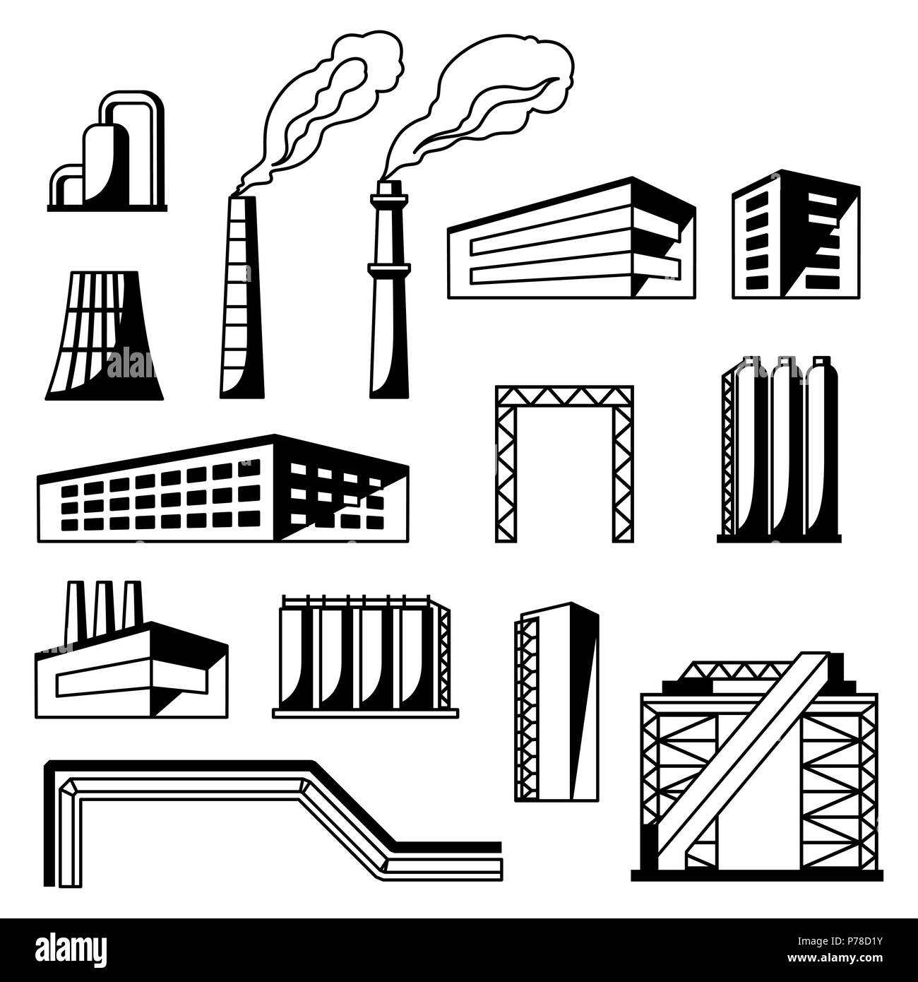Industry engineering industrial plant Stock Vector Images - Alamy
