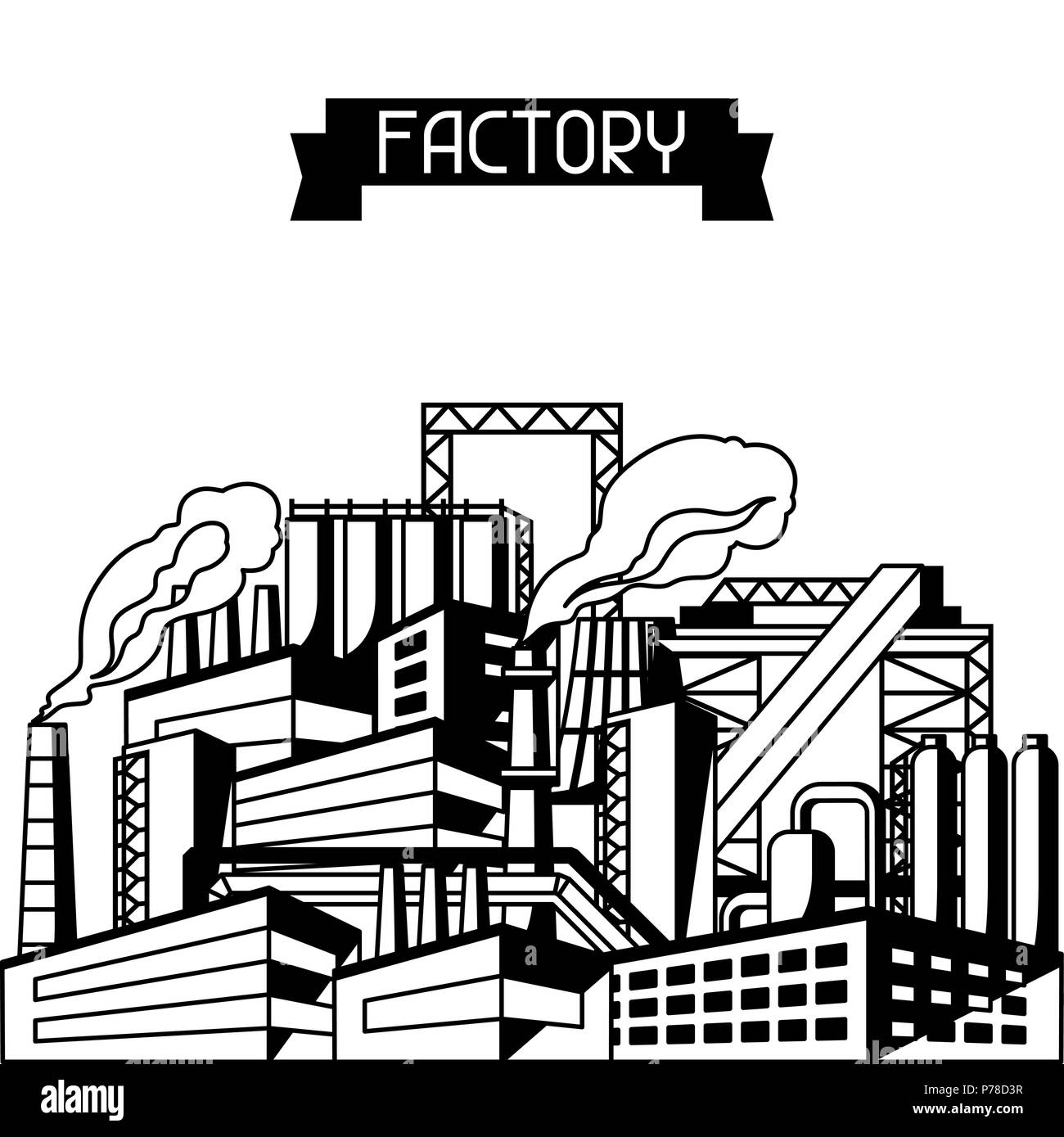 Industrial factory background Stock Vector Image & Art - Alamy