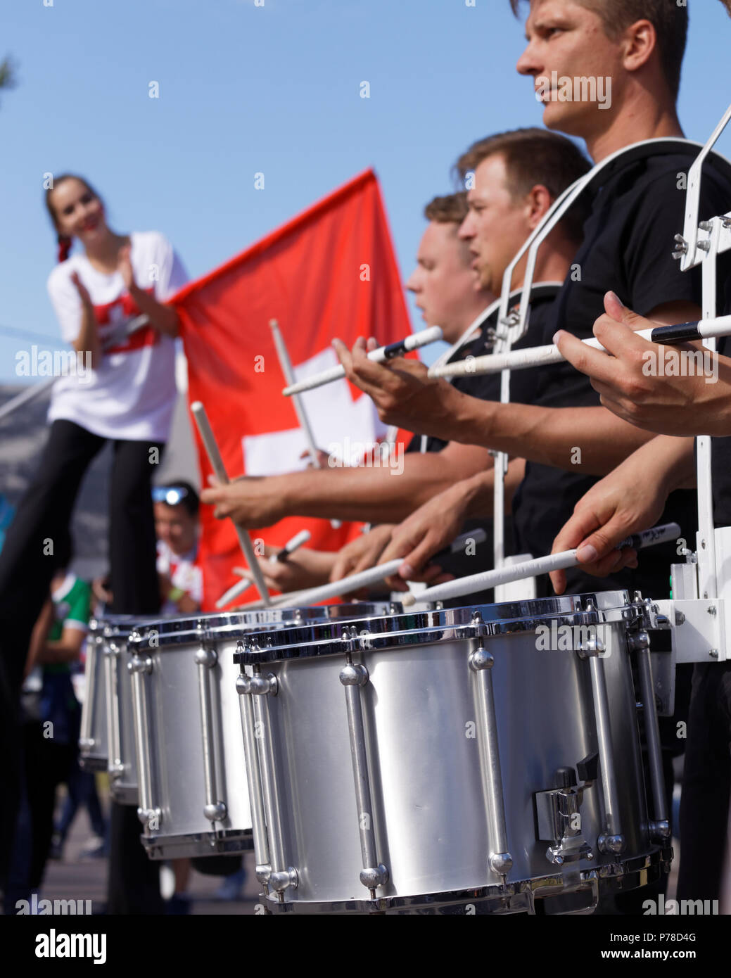 Football supporter with drum hi-res stock photography and images - Alamy