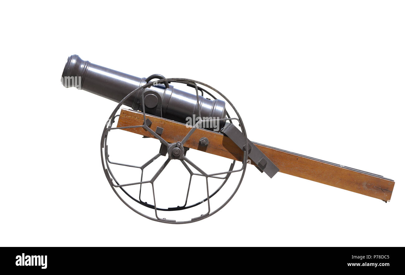 first World War cannon isolated over white Stock Photo - Alamy
