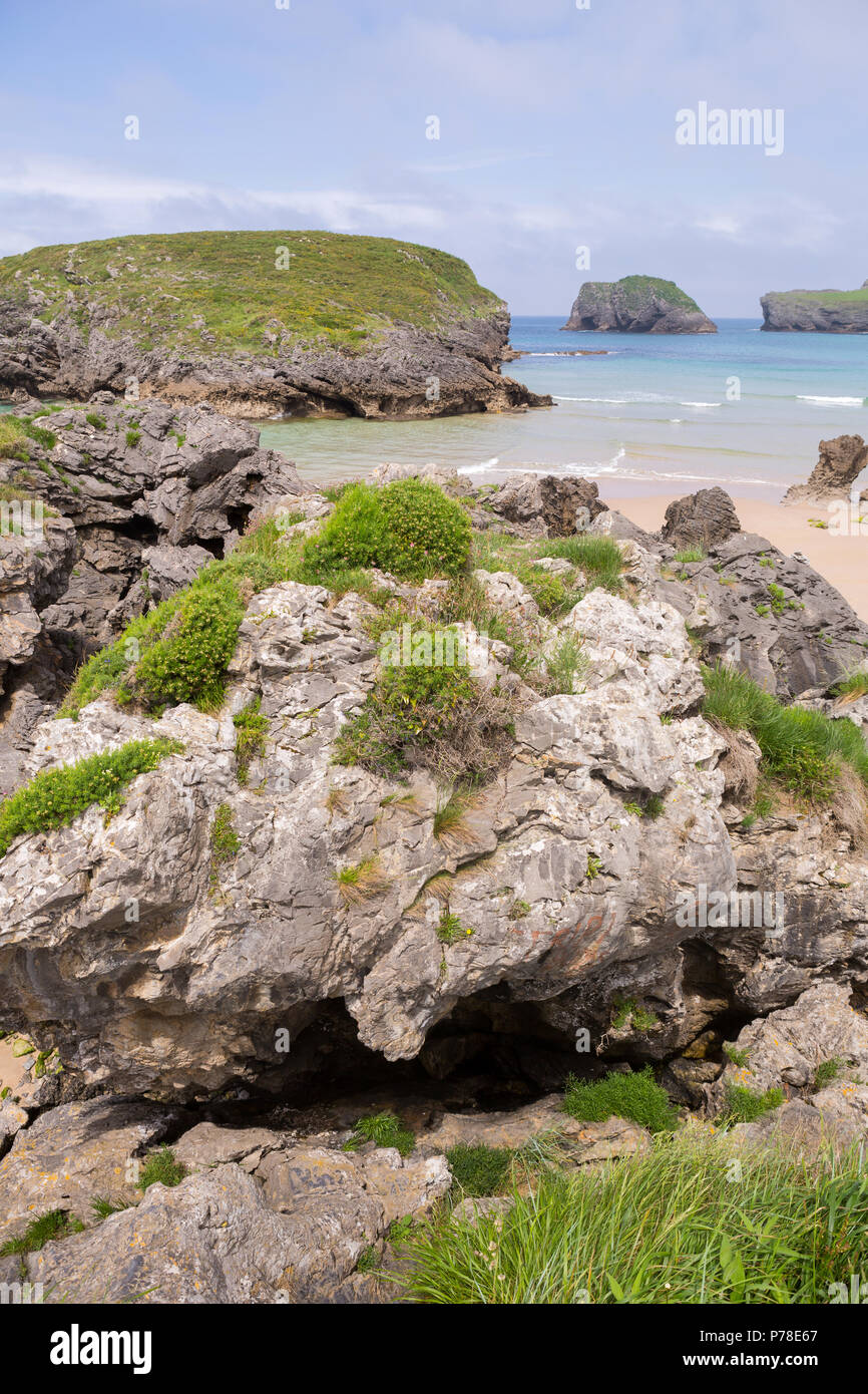 Beach of Barro, in Llanes, Picos de Europa, Spain Stock Photo - Alamy