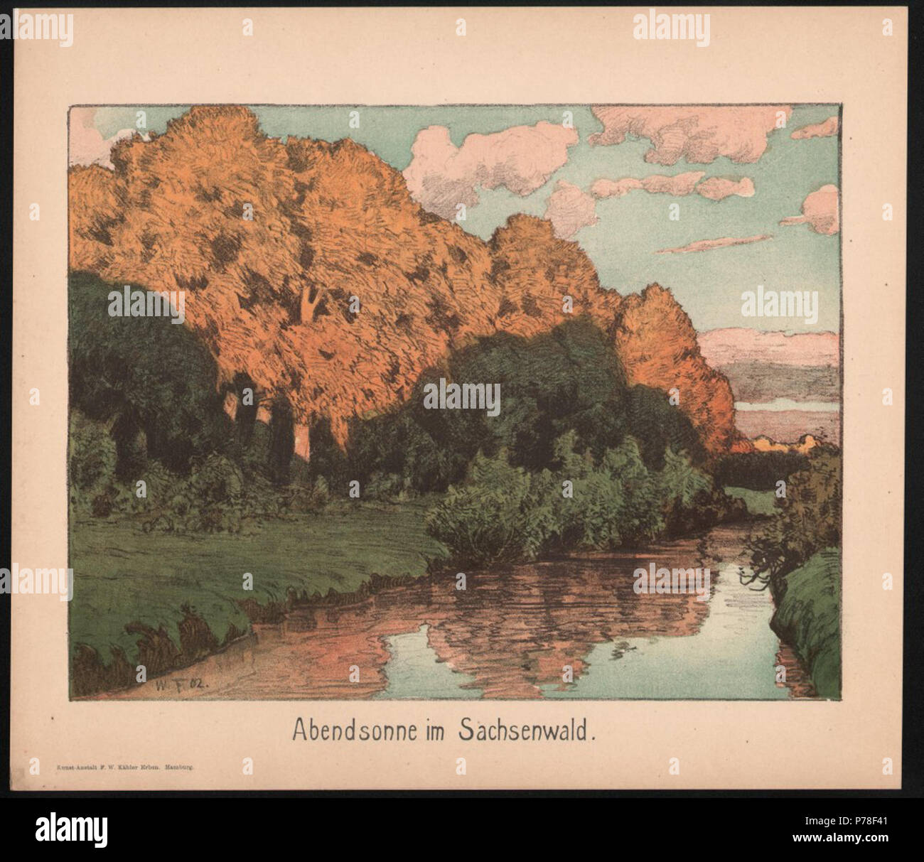 Heimat. Im Sachsenwald. Blatt 5 Abendsonne im Sachsenwald . Unknown ...