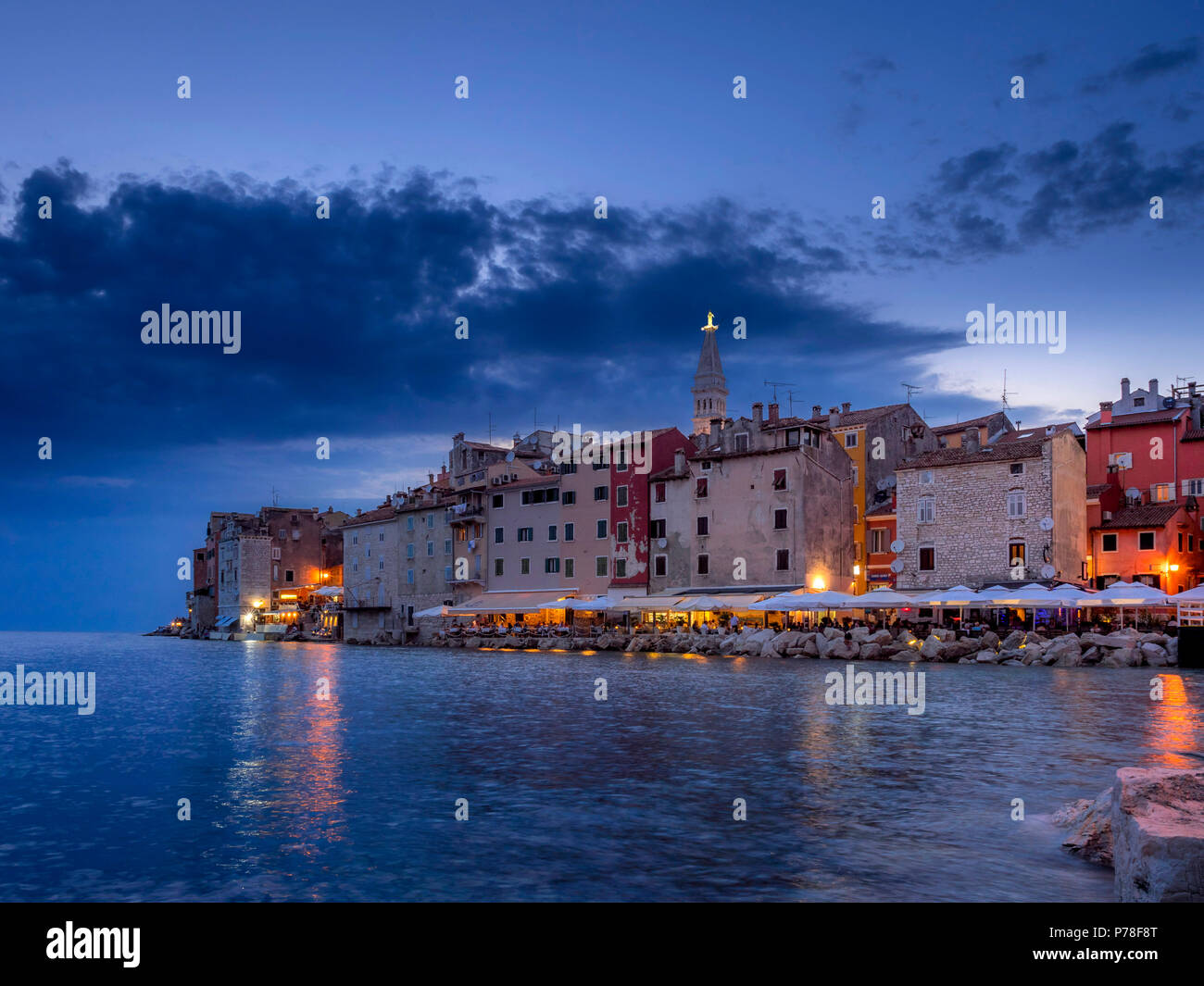 View on Rovinj at night, Istria, Croatia, Europe Stock Photo - Alamy