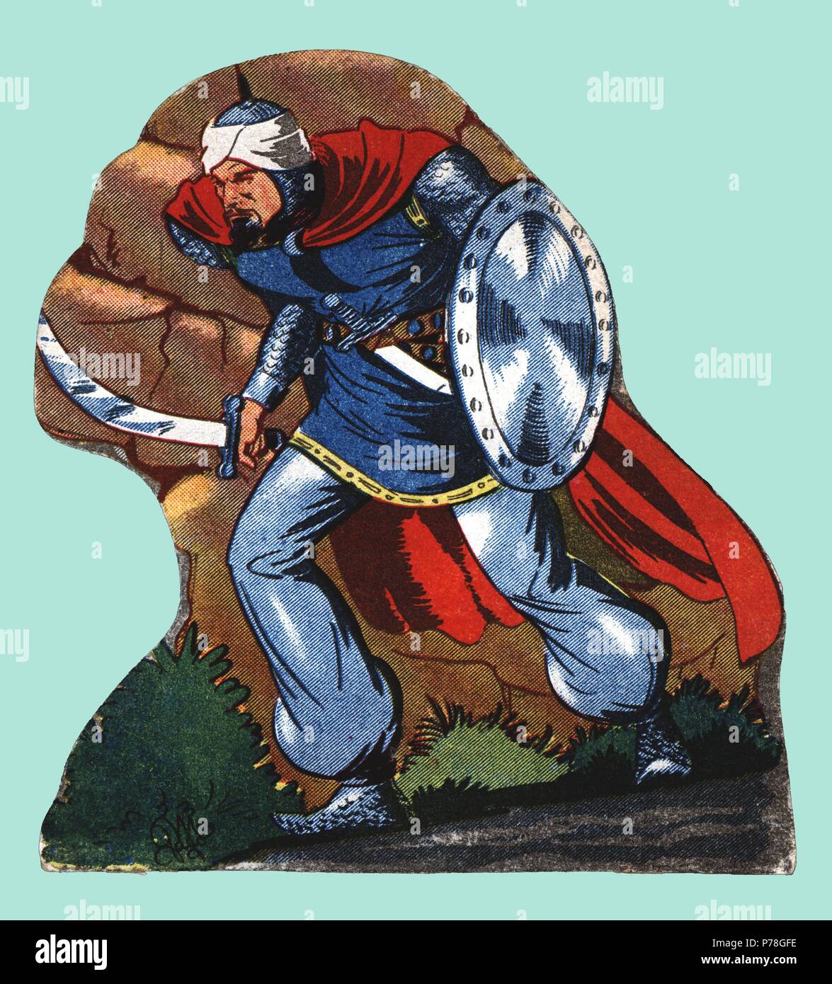 Cromo troquelado. Ali-Kan, personaje de cómic del Guerrero del antifaz ...