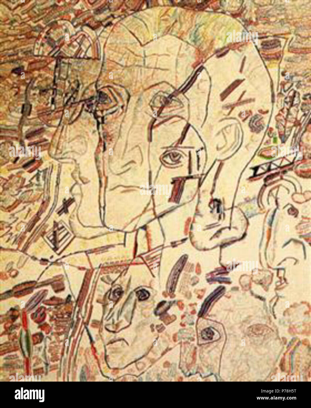 Work by Pavel Filonov . before 1941 12 Filonov - head-1924 Stock Photo ...