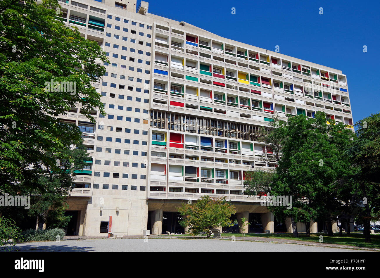 East elevation of the Unité d’habitation, an apartment building in ...