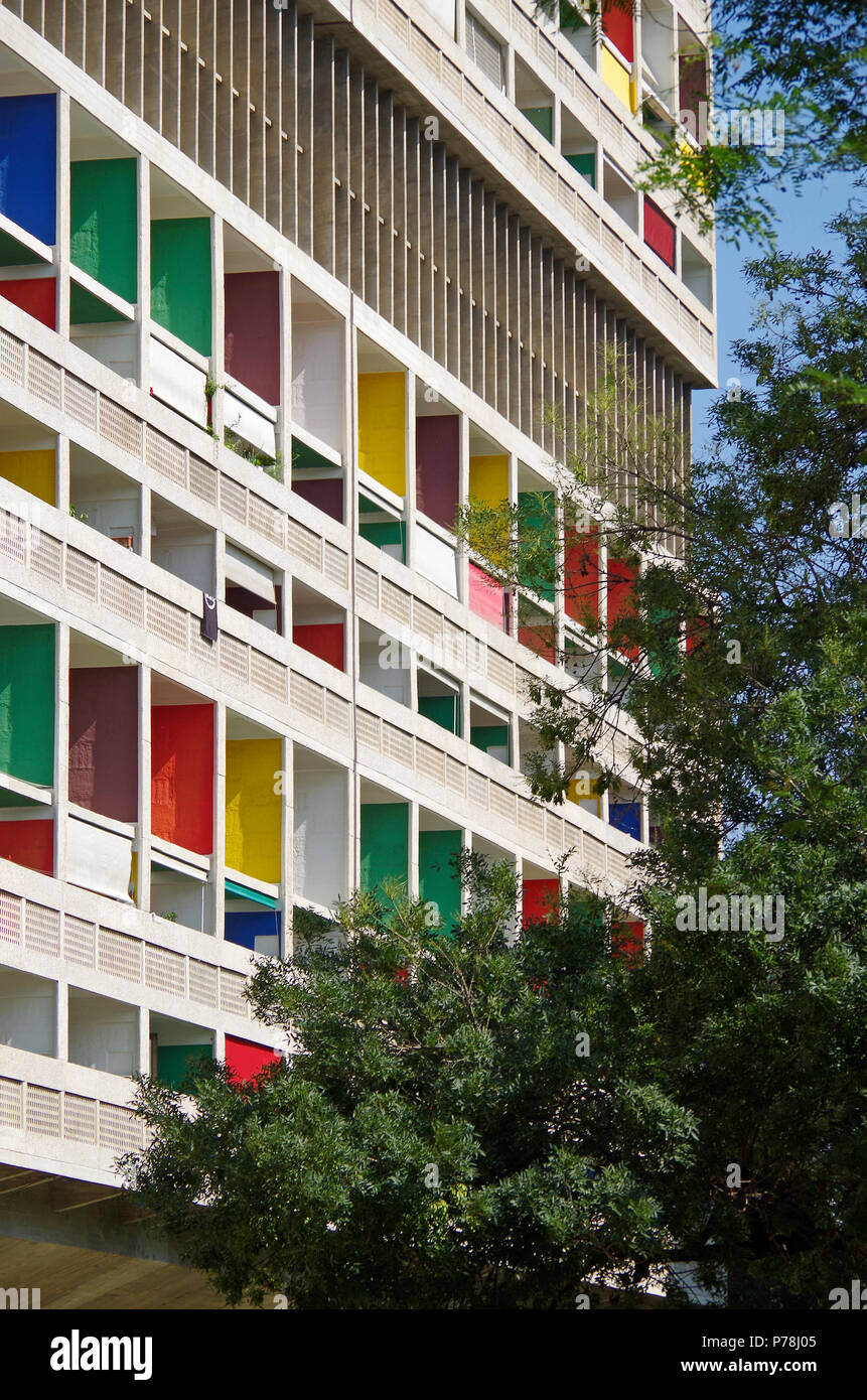 East elevation of the Unité d’habitation, an apartment building in ...