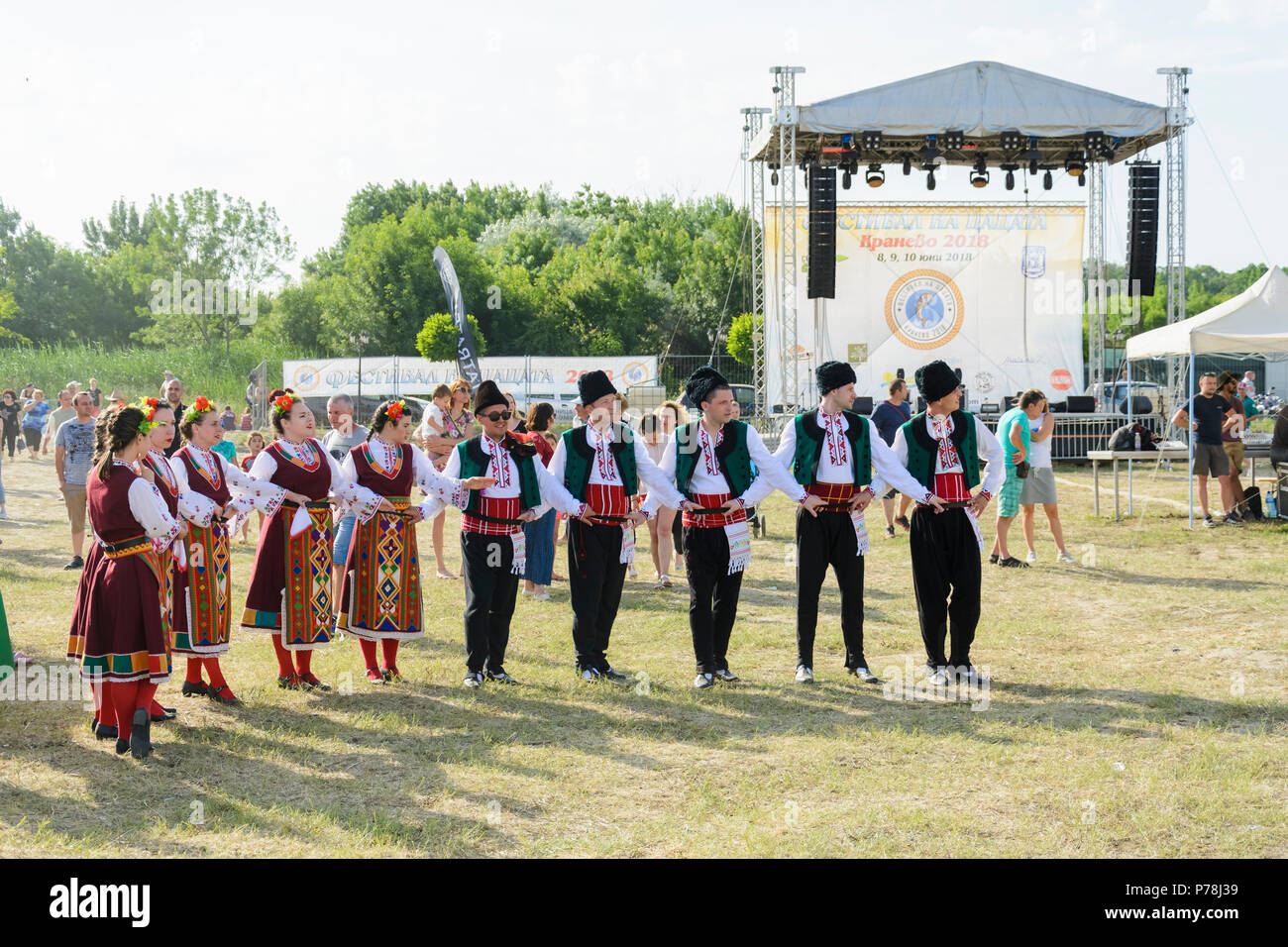 Kranevo, Bulgaria - June 10, 2018: People in authentic folklore costume ...