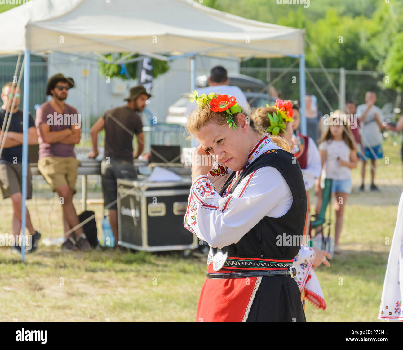 Kranevo, Bulgaria - June 10, 2018: People in authentic folklore costume ...