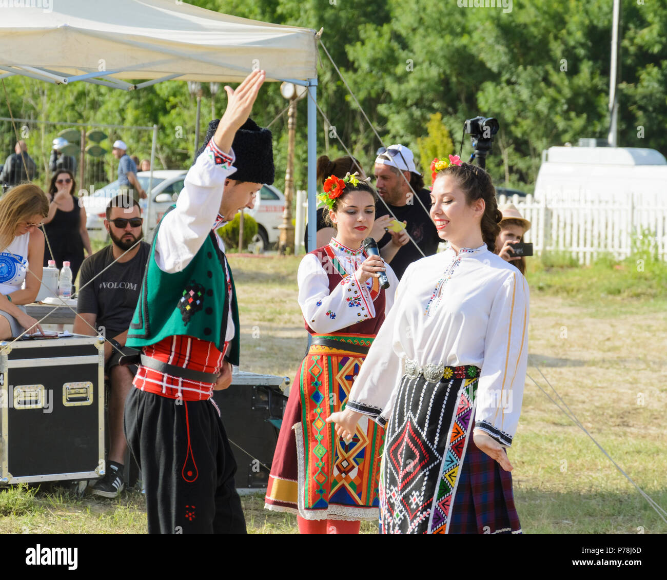 Kranevo, Bulgaria - June 10, 2018: People in authentic folklore costume ...