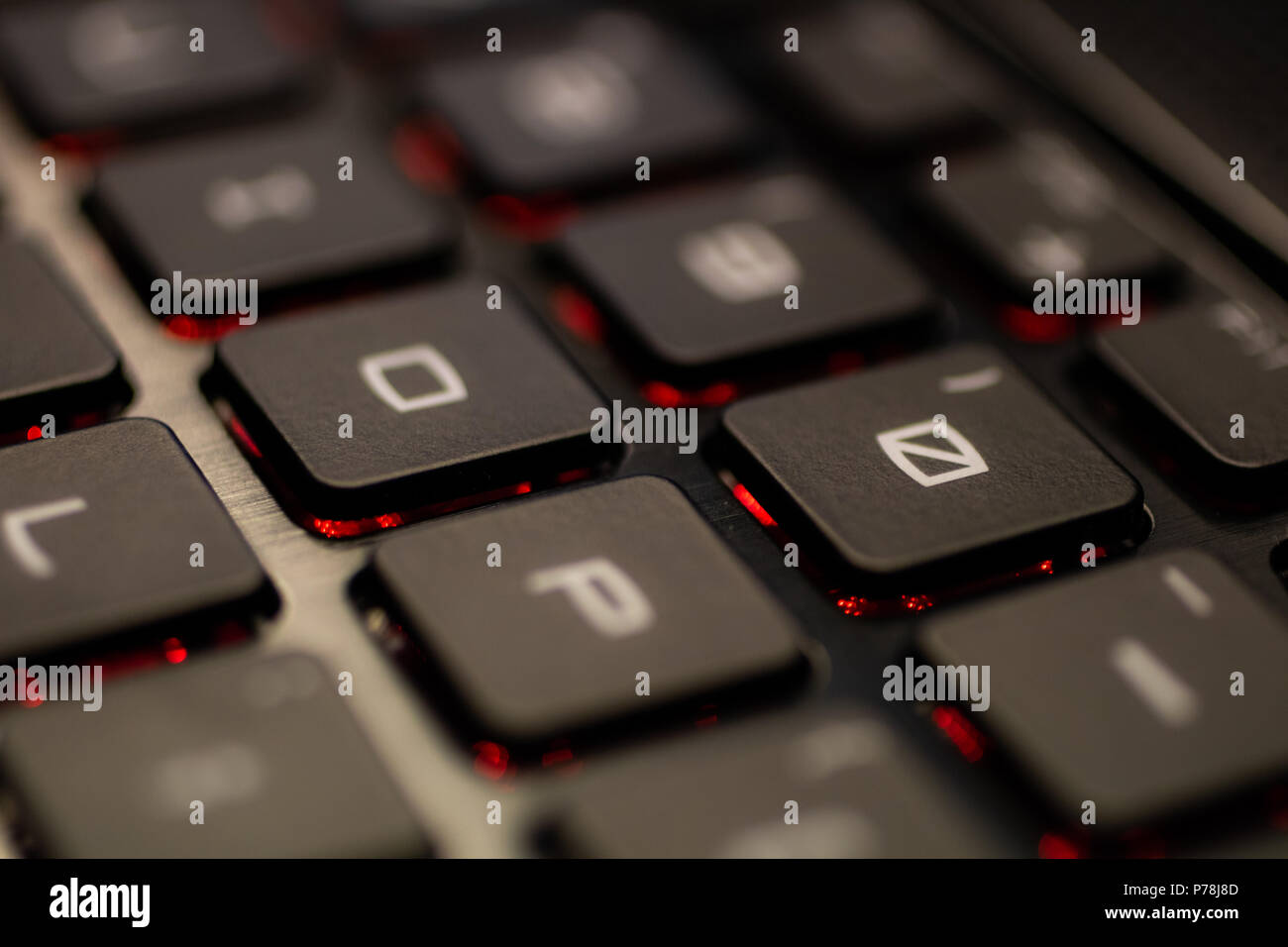 Close up of the keys on a sleek QWERTY keyboard Stock Photo - Alamy