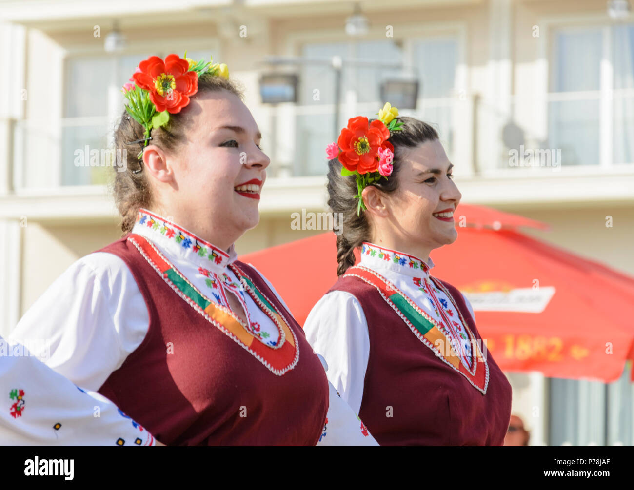 Kranevo, Bulgaria - June 10, 2018: People in authentic folklore costume ...