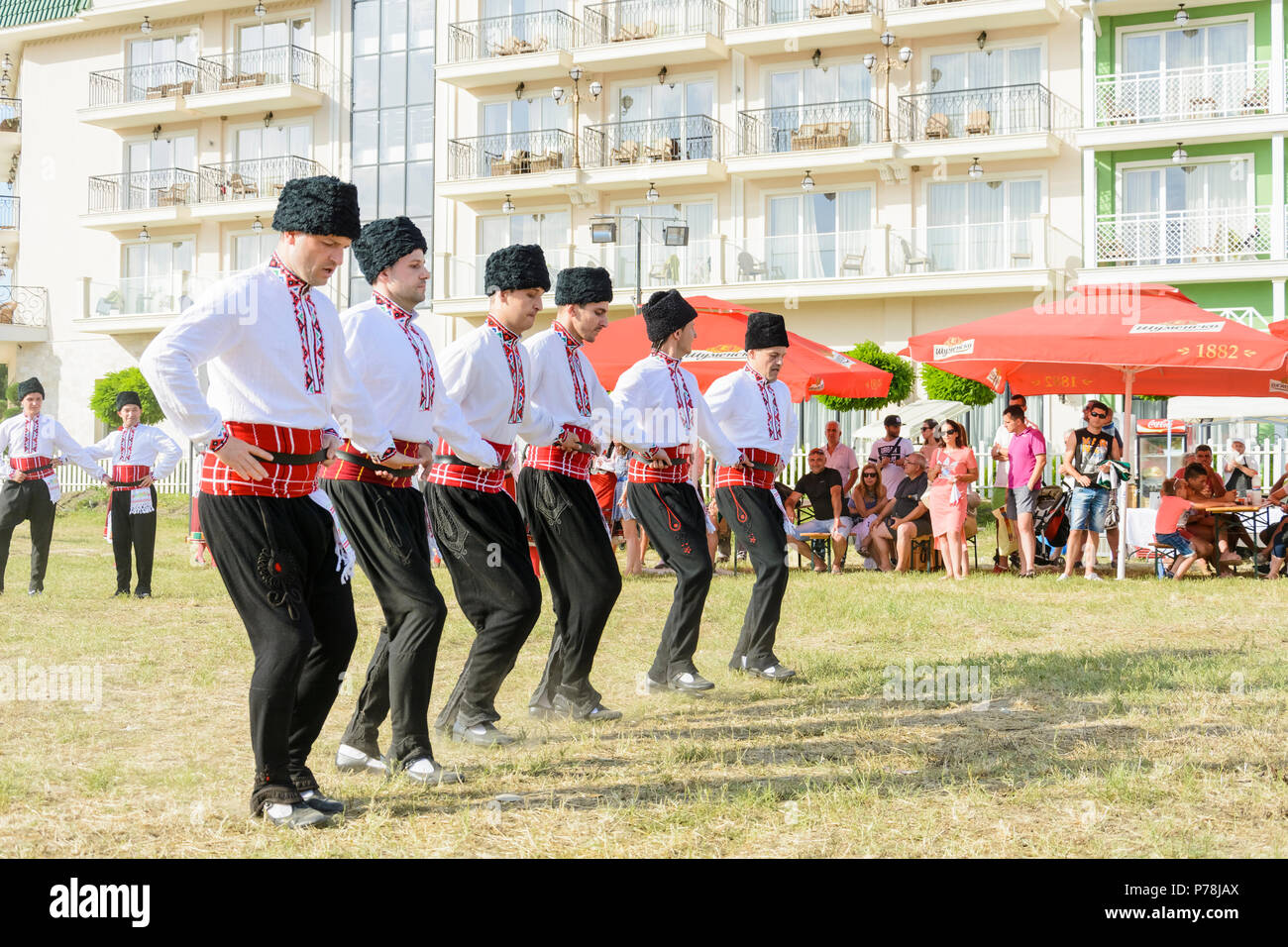 Kranevo, Bulgaria - June 10, 2018: People in authentic folklore costume ...