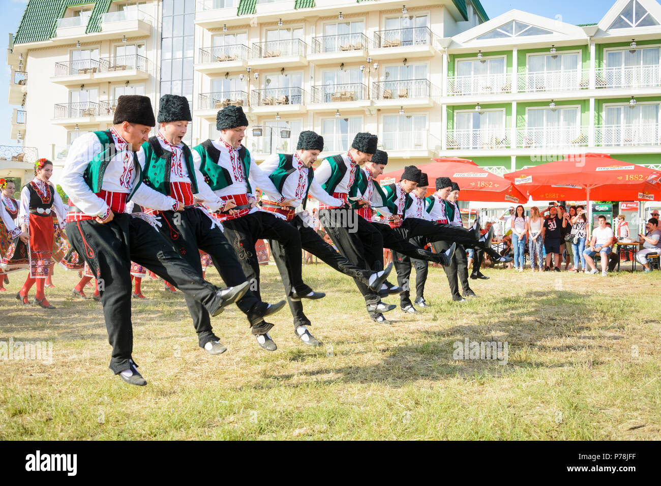 Kranevo, Bulgaria - June 10, 2018: People in authentic folklore costume ...