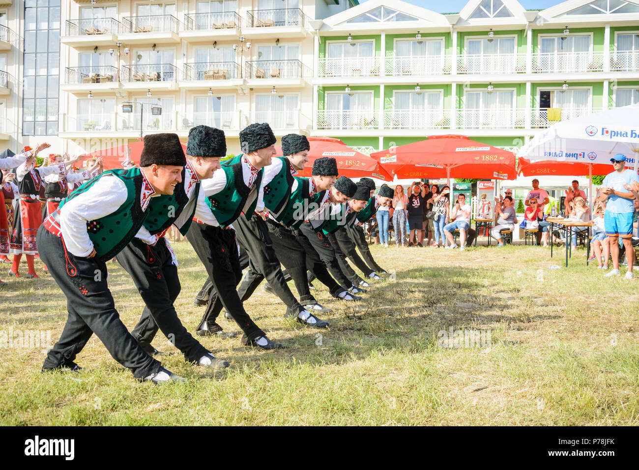 Kranevo, Bulgaria - June 10, 2018: People in authentic folklore costume ...