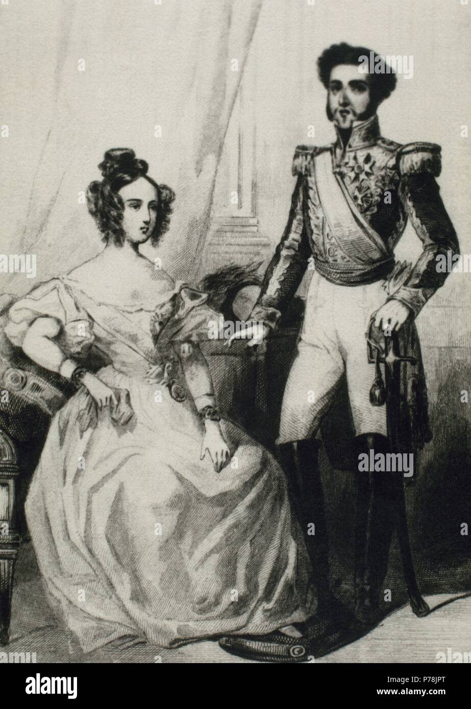 Maria I (1734-1816) Queen of Portugal, Brazil and Algarves and Peter ...