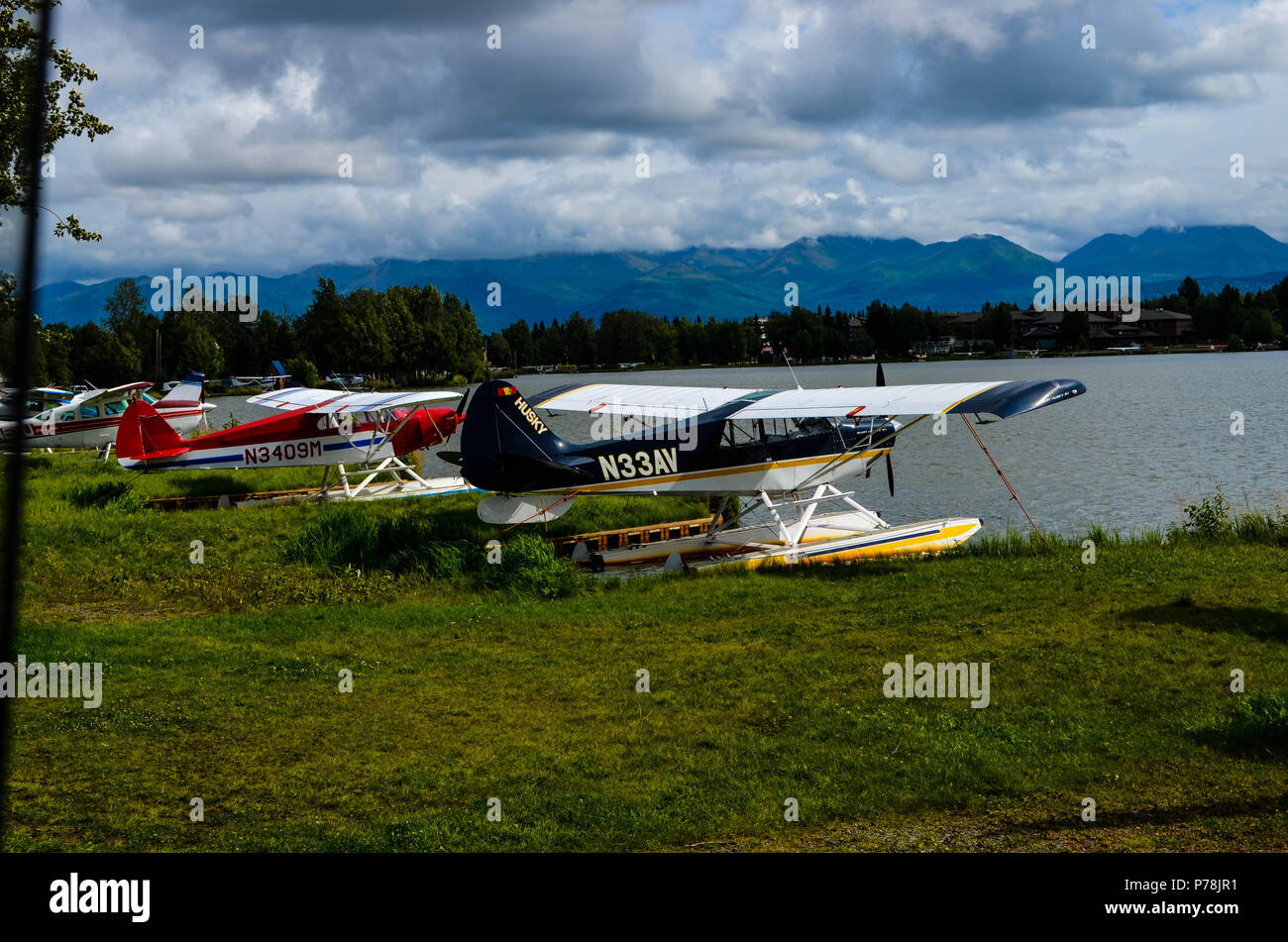 Small Float Planes in Ancorage Stock Photo - Alamy