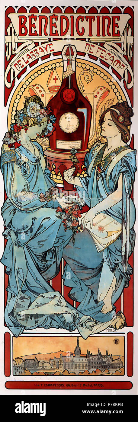 Alphonse mucha benedictine hi-res stock photography and images - Alamy