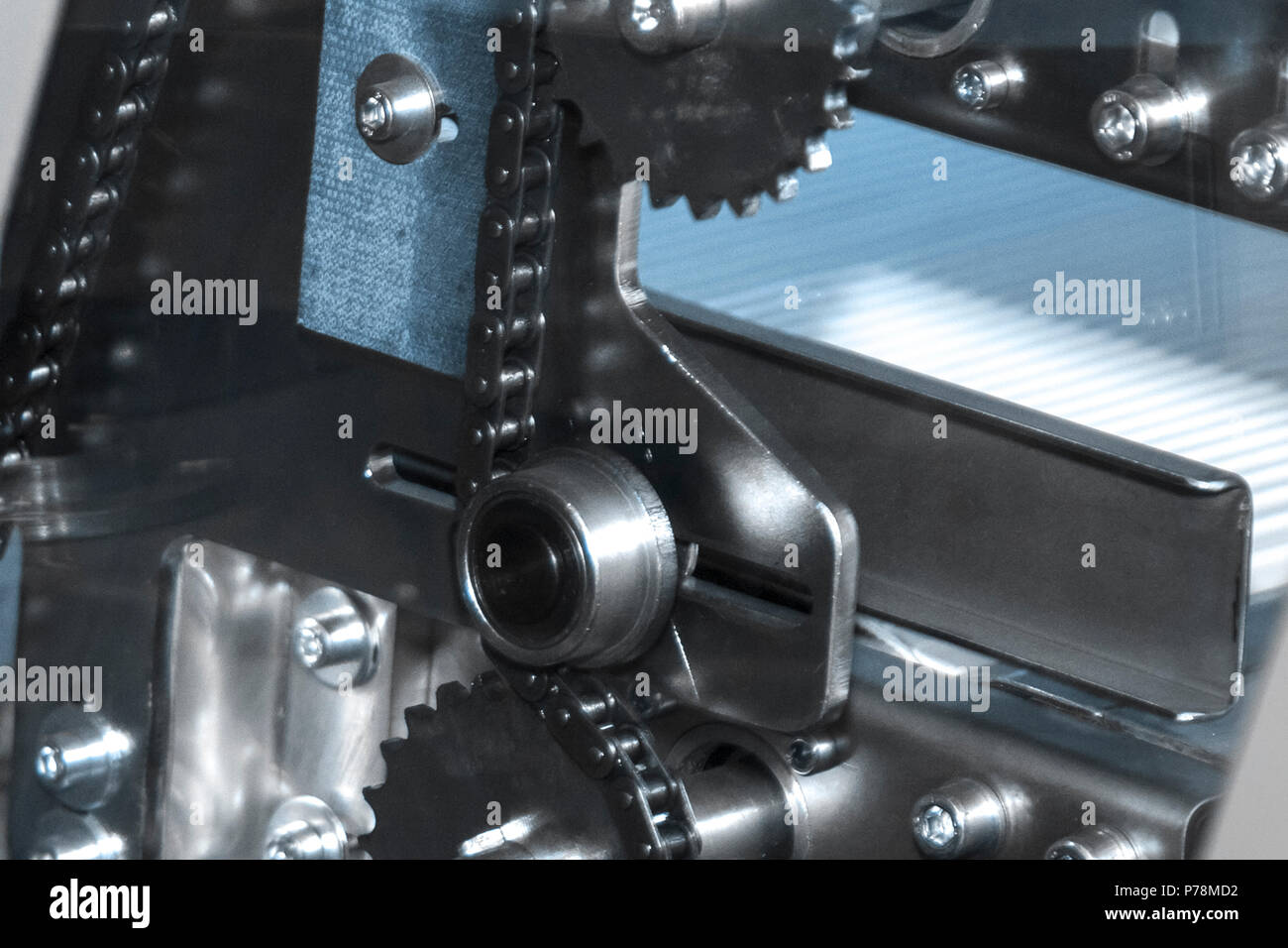 metallic gears background, linking mechanism close-up photo Stock Photo ...