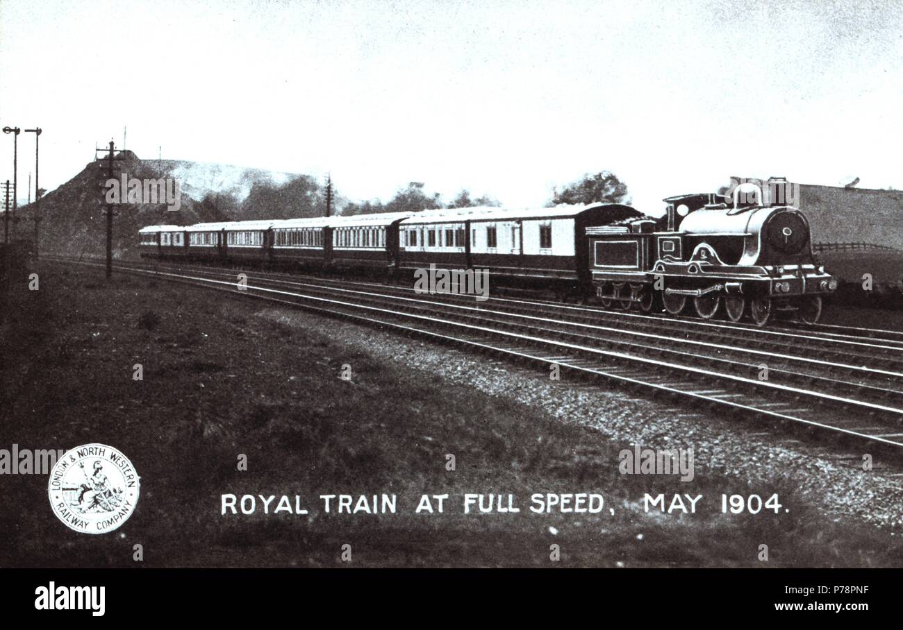 Tren Real circulando a gran velocidad en mayo de 1904. Rail Way Company ...