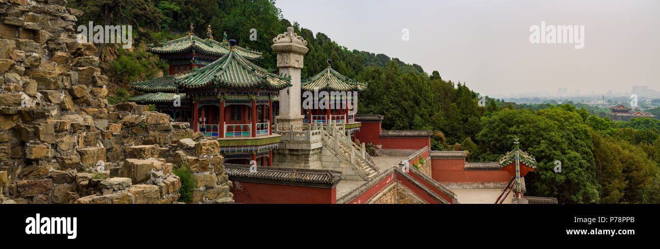 Panorama of secluded ancient temple in China near Beijing Stock Photo ...