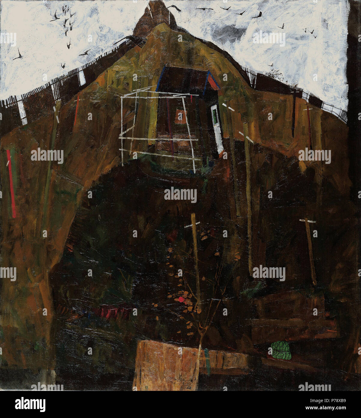 . German: Rabenlandschaft Landscape with raven 1911 18 Egon Schiele ...