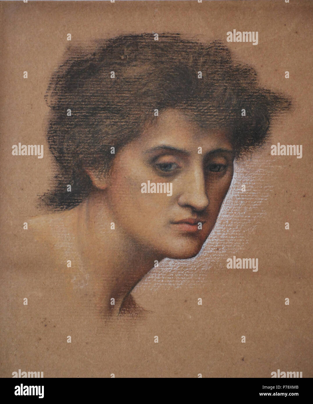 19 Evelyn De Morgan Study of female head for The Cadence of Autumn 1905 ...