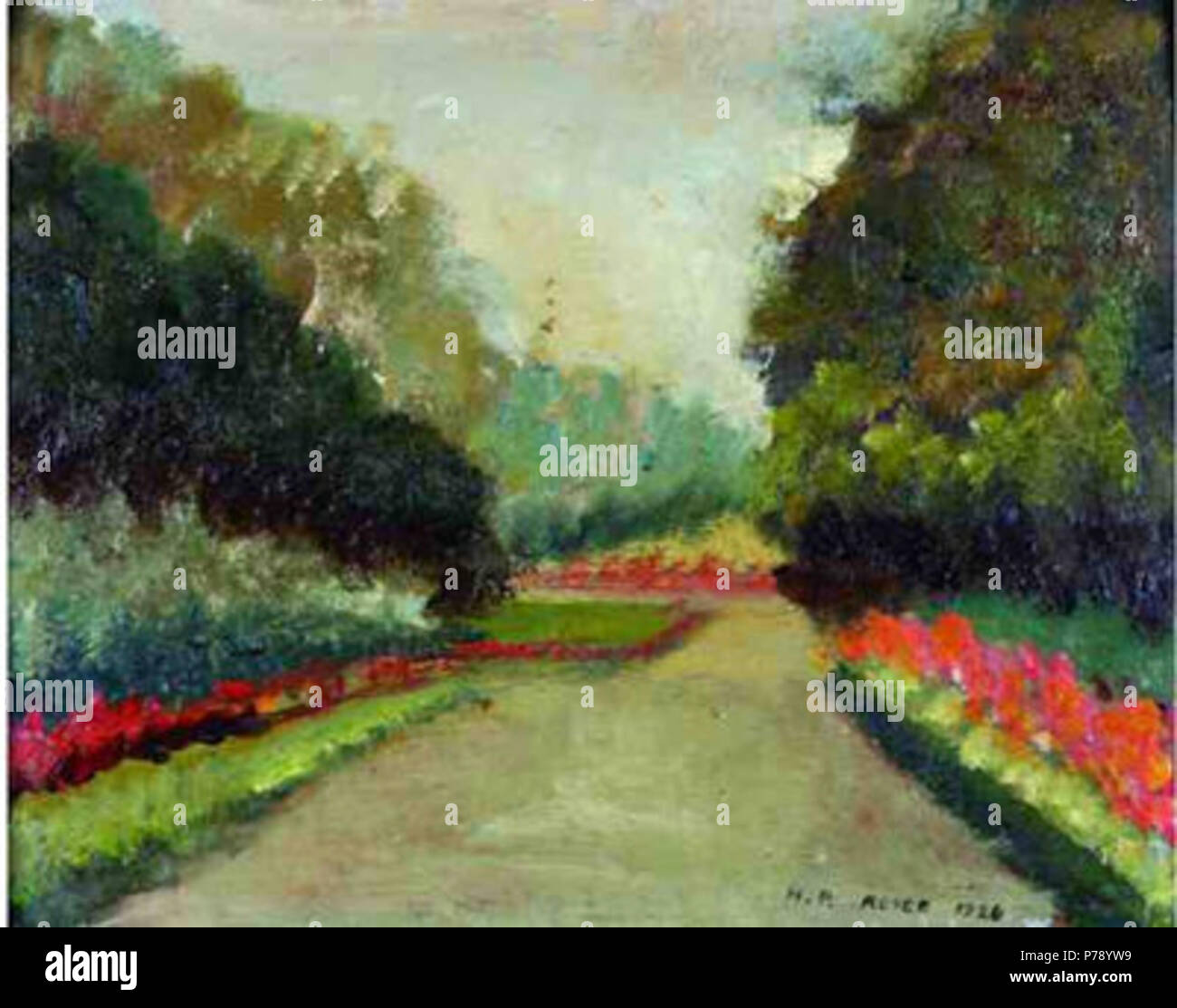 English: Oil Painting by French Artist Henri Royer (1869-1938) Français ...