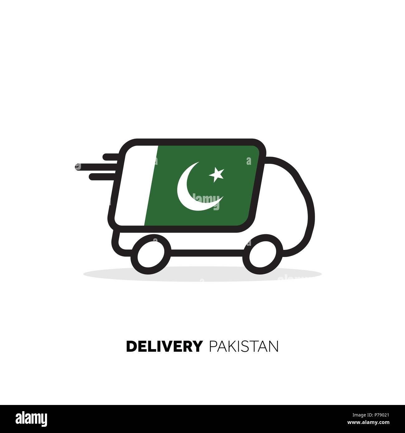 Delivery truck asia Stock Vector Images - Alamy