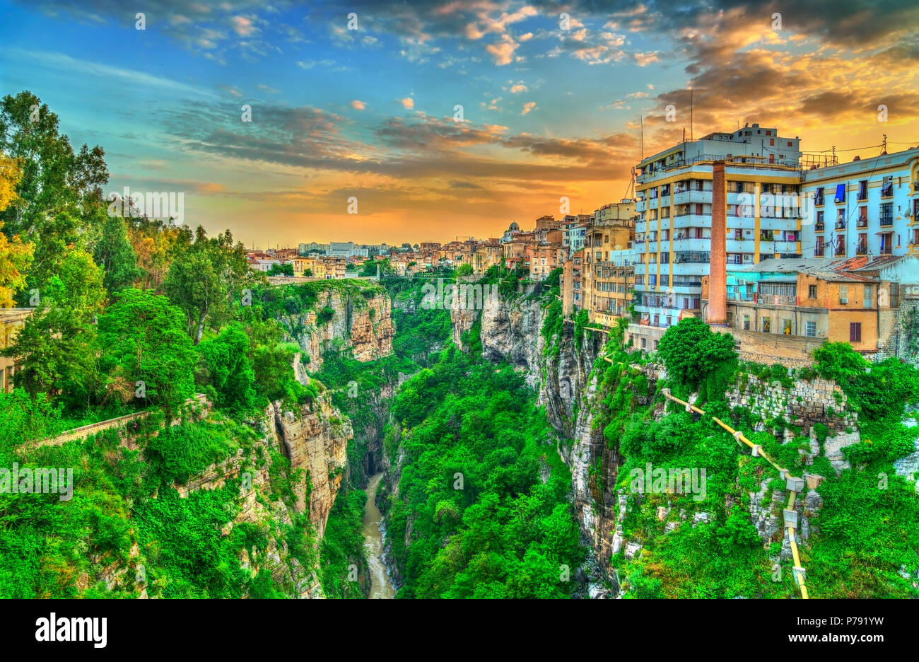 Skyline of Constantine at sunset. Algeria, North Africa Stock Photo - Alamy