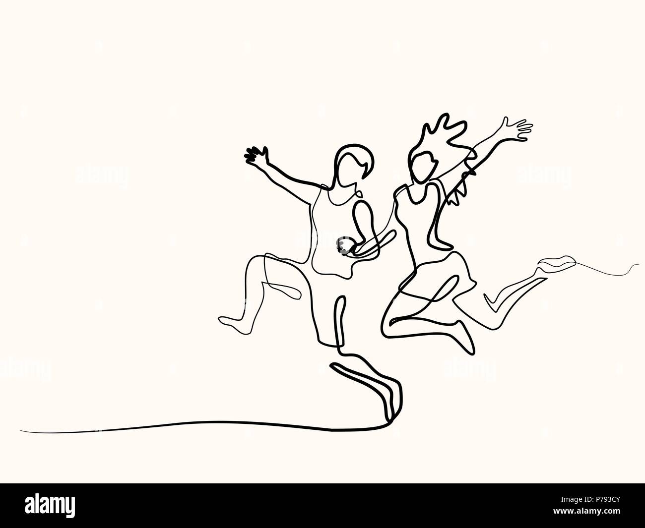 Girl running silhouette Stock Vector Images - Alamy