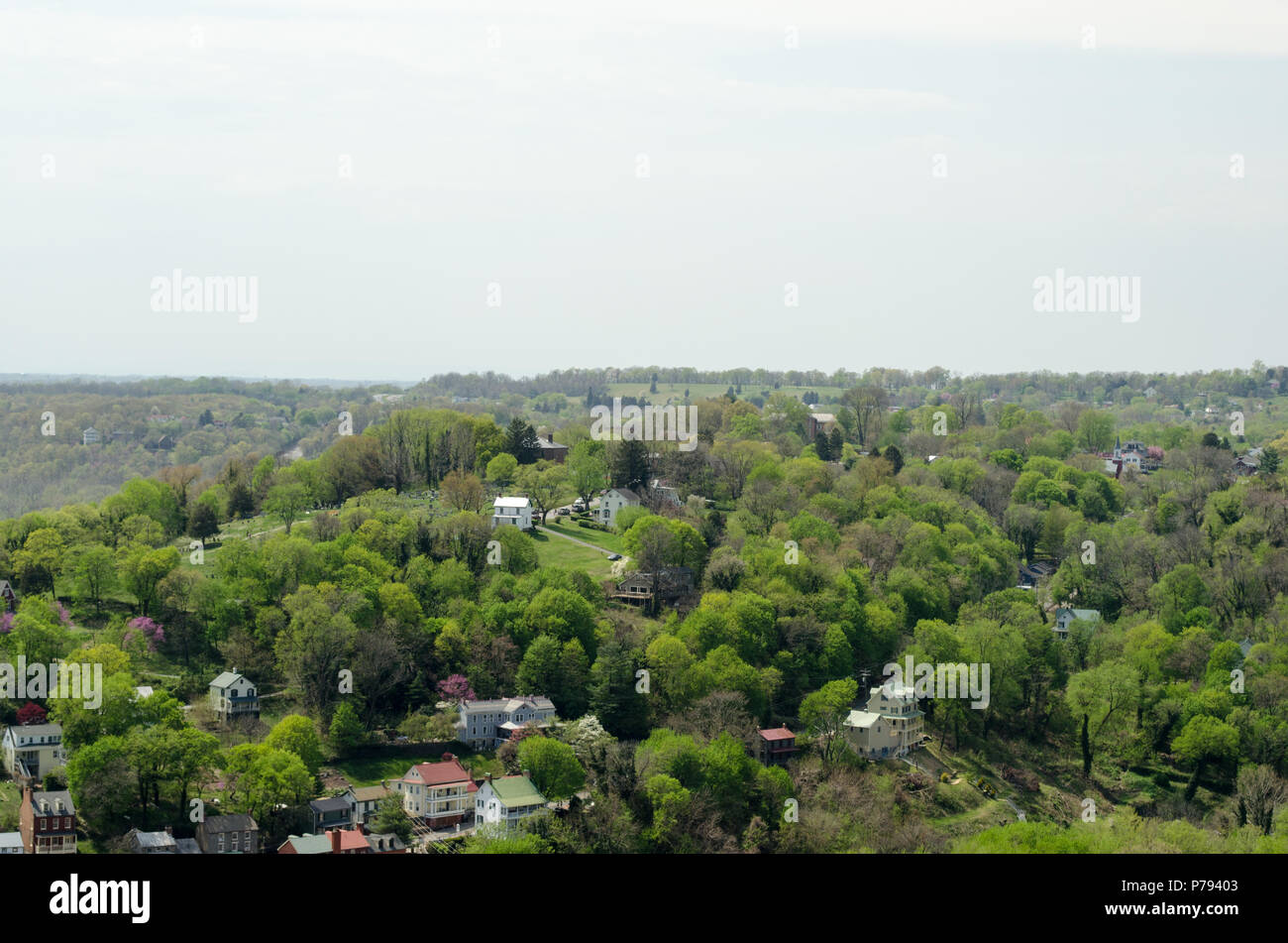 Aerial view of a town Stock Photo - Alamy